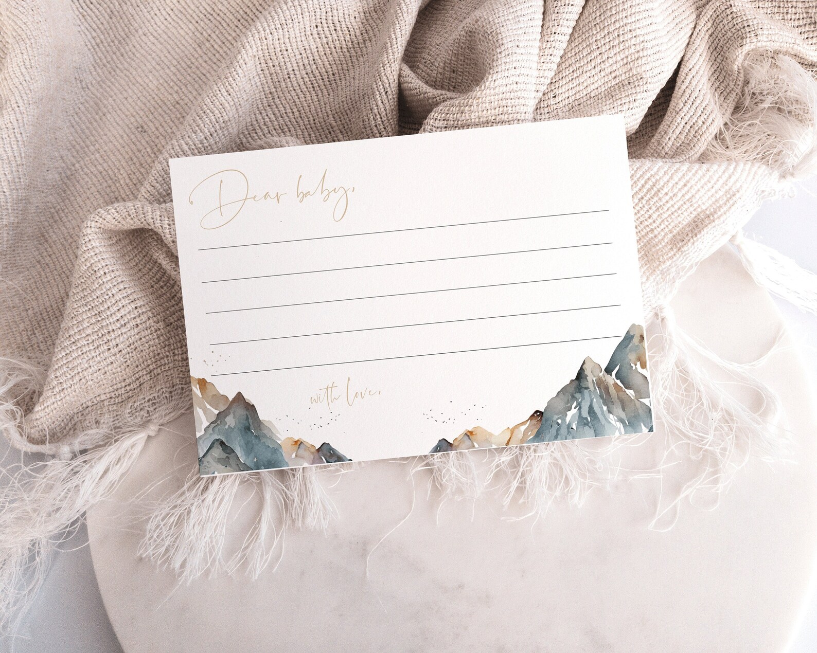 Baby Shower Games Time Capsule Card Baby Wishes, Mountain Themed Funny ...