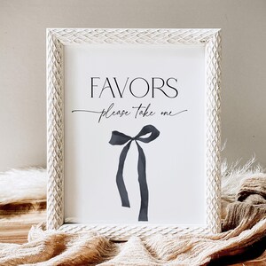 Black Bow Take a Favor Sign Bridal Shower Card, Shes Tying the Knot ...