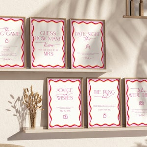 Bridal Shower Wavy Border Games, Editable Hen Party Game Bundle, Hot ...