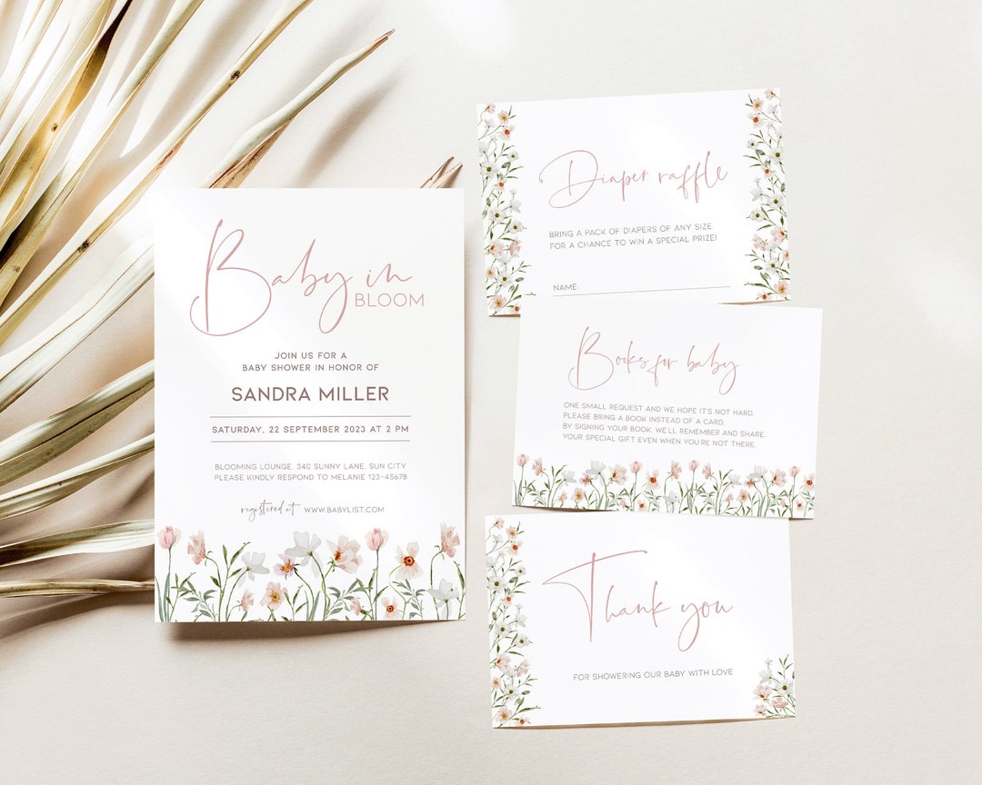Spring Baby Shower Invitation Bundle, April Showers Bring May Flowers ...