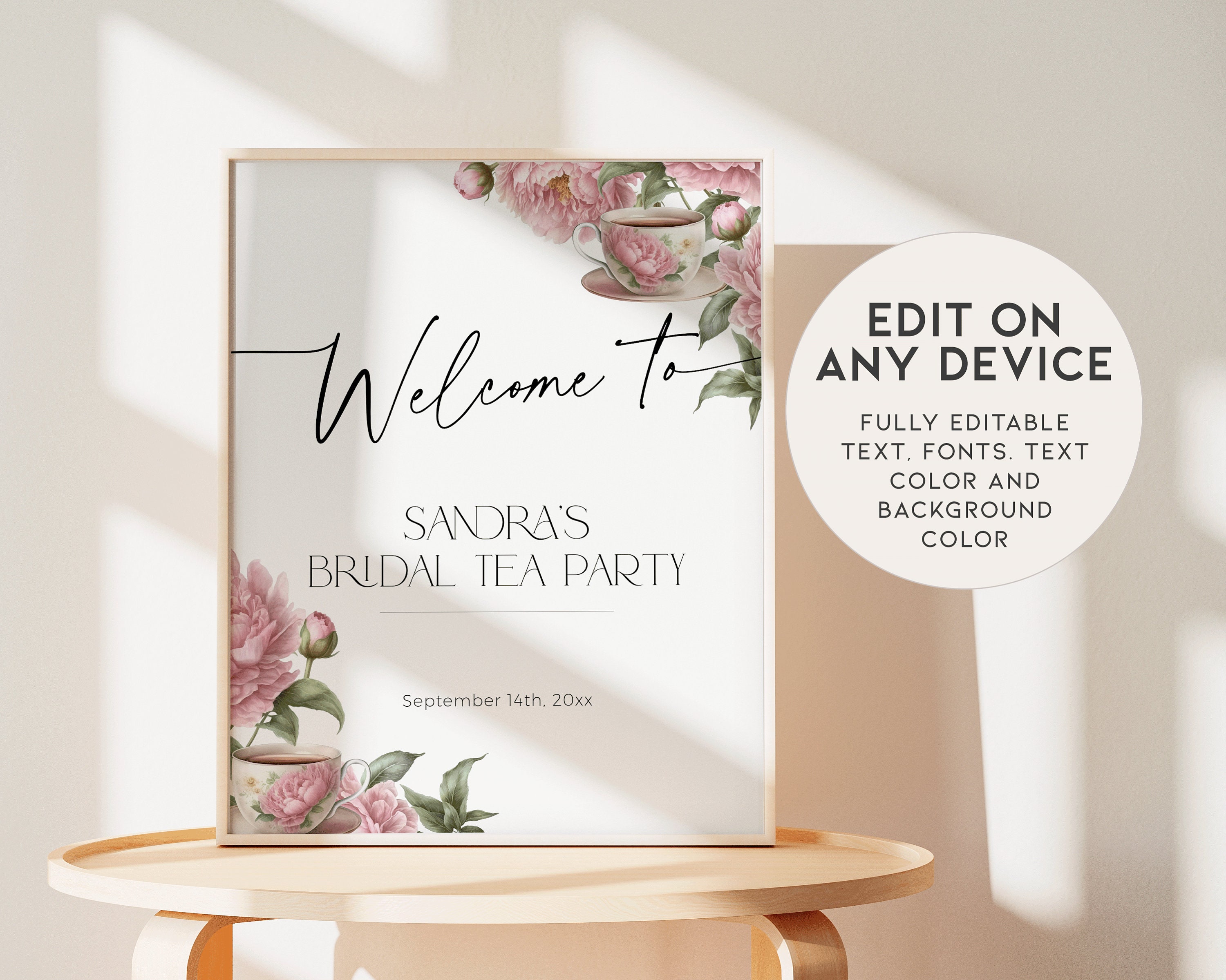Bridal Tea Party Welcome Sign Boho Afternoon Garden Party - Etsy