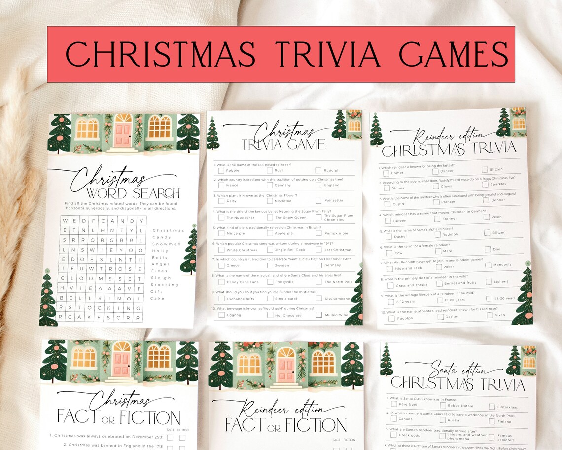 Best Office Christmas Party Games Fun Holiday Trivia Games to - Etsy