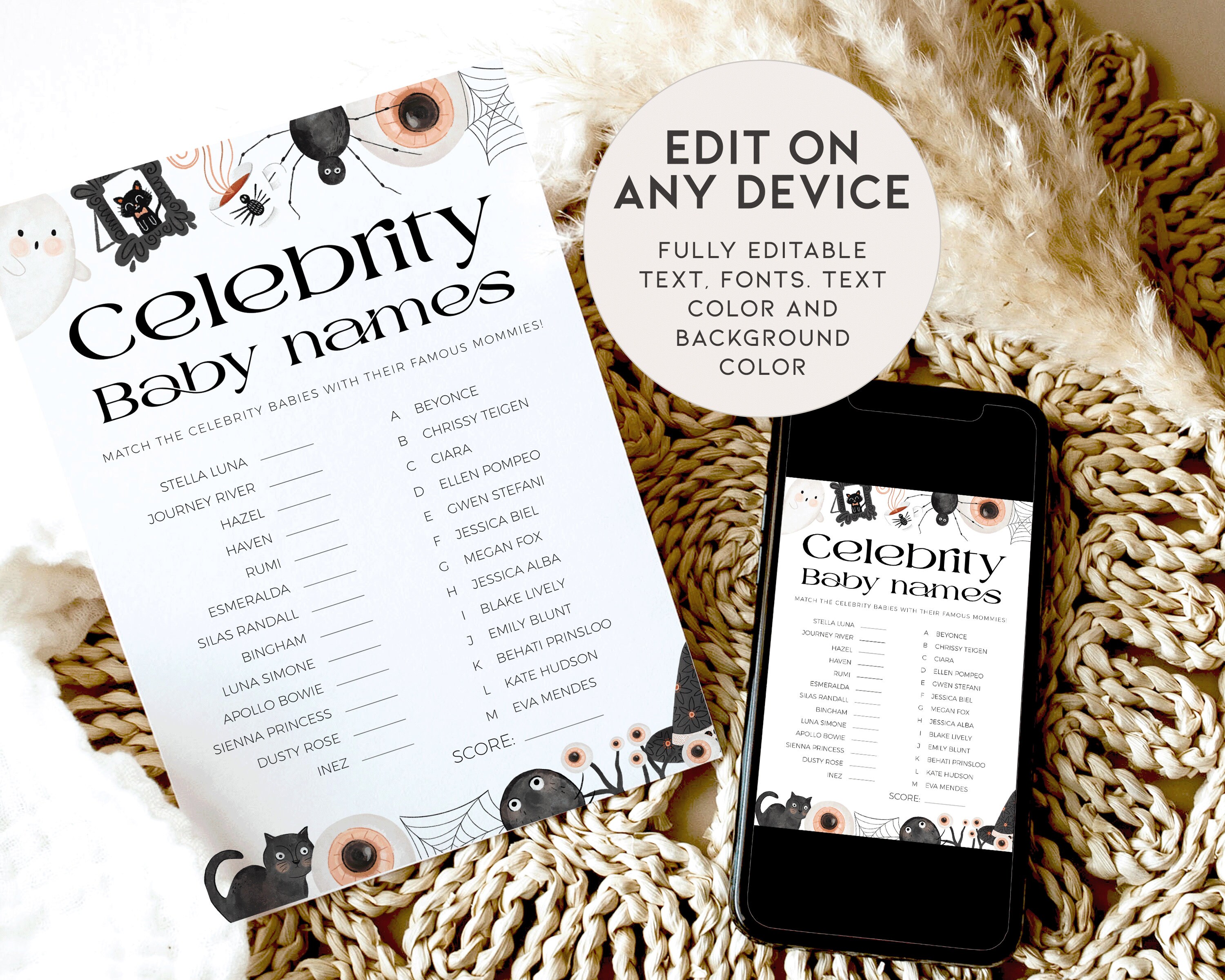 Editable Celebrity Baby Name Shower Game Pastel Pink - Etsy