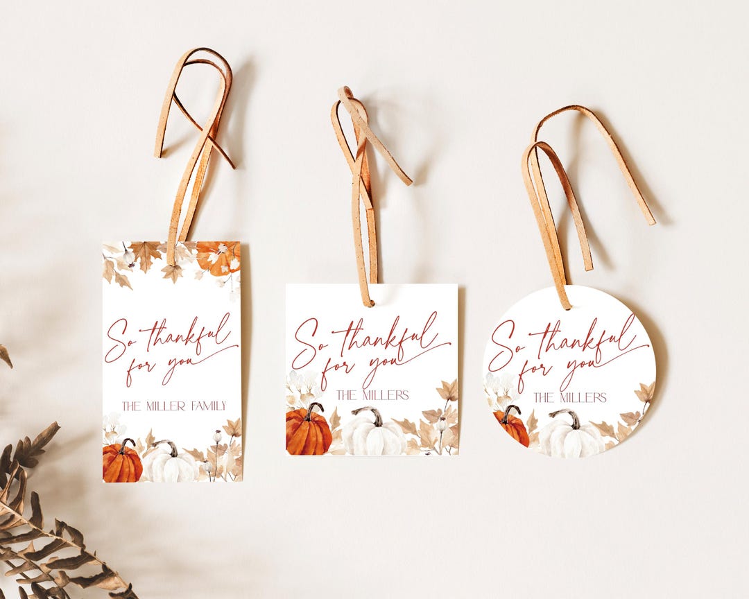 Friendsgiving Gift Tag Printable, Editable Thanksgiving Favor Bag Label ...