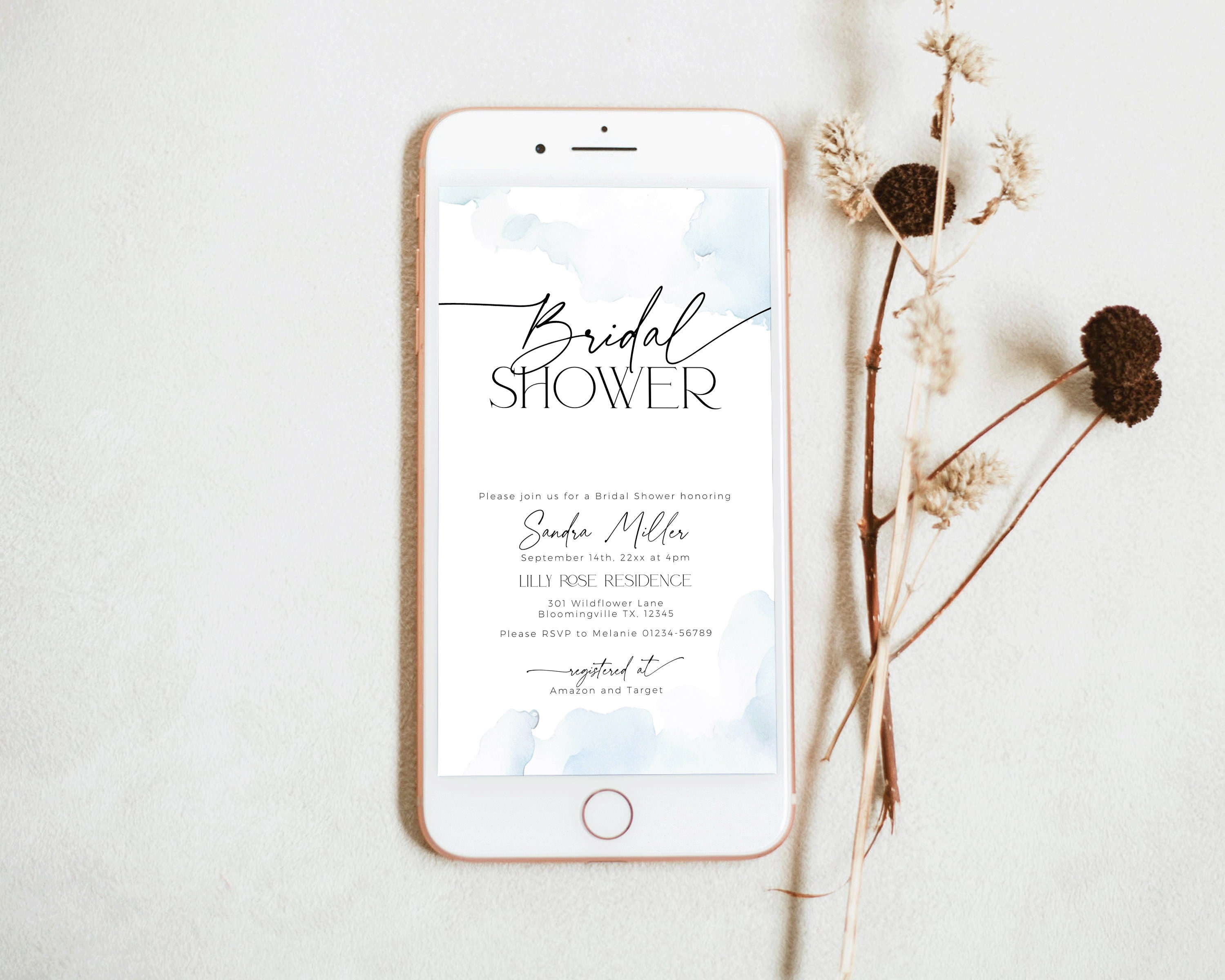 On Cloud Nine Bridal Shower Text Invitation Editable - Etsy