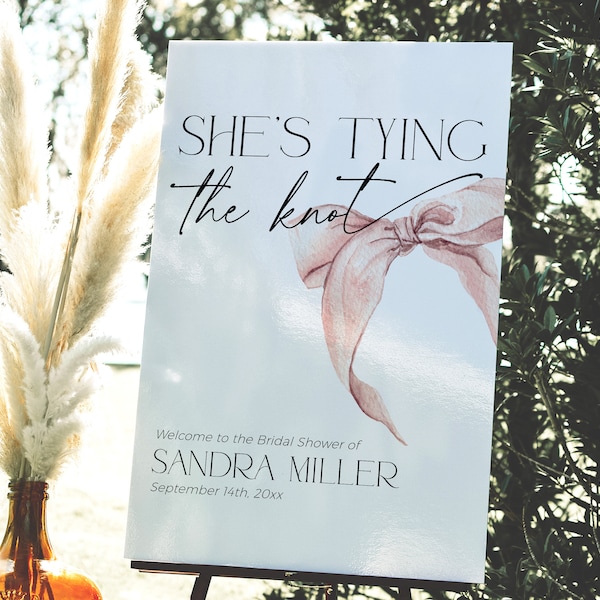 Bridal Shower Tying the Knot Sign - Etsy