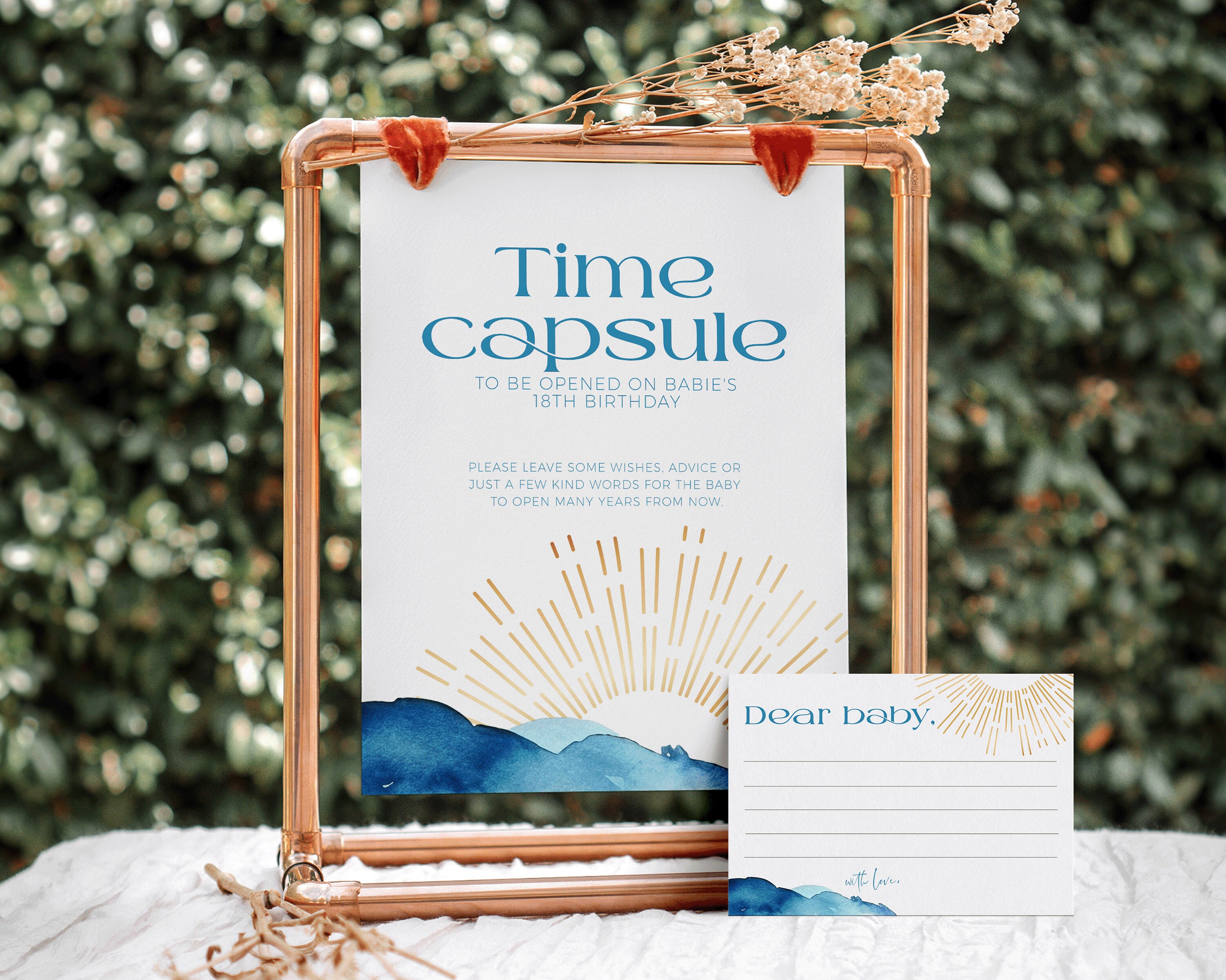 Time Capsule Sign and Wishes for Baby Card Set Here Comes the Son ...