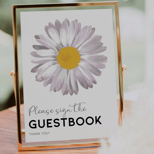 Daisy Guest Book - Etsy
