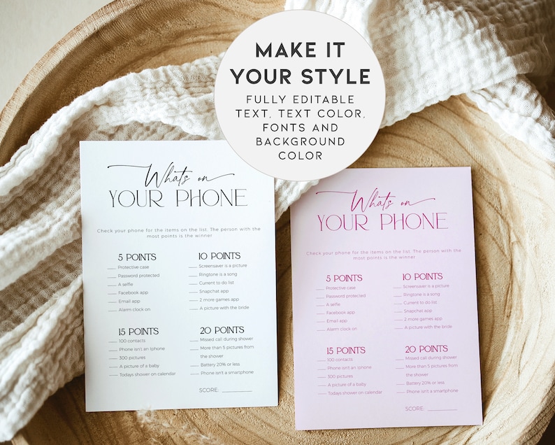 Minimalist Bridal Shower Games Bundle PRINTABLE, Simple Custom Bridal ...