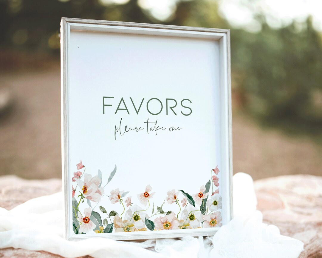Favors Sign Spring Baby in Bloom INSTANT DOWNLOAD Baby Shower ...