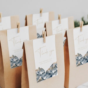 Mountain Theme Thank You Tags INSTANT DOWNLOAD, Woodland Favor Bag ...