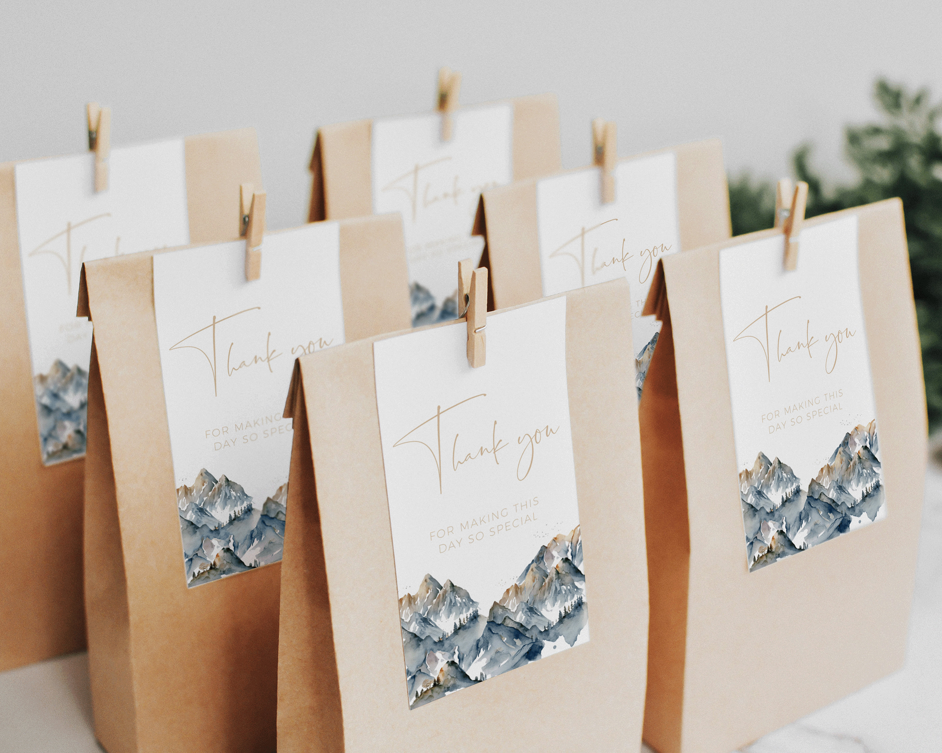 Mountain Theme Thank You Tags INSTANT DOWNLOAD, Woodland Favor Bag ...