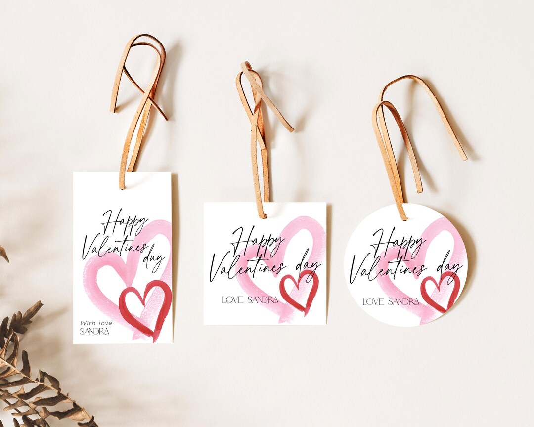 Happy Valentines Day Gift Tag Printable, Friendsgiving Pink Galentin's ...