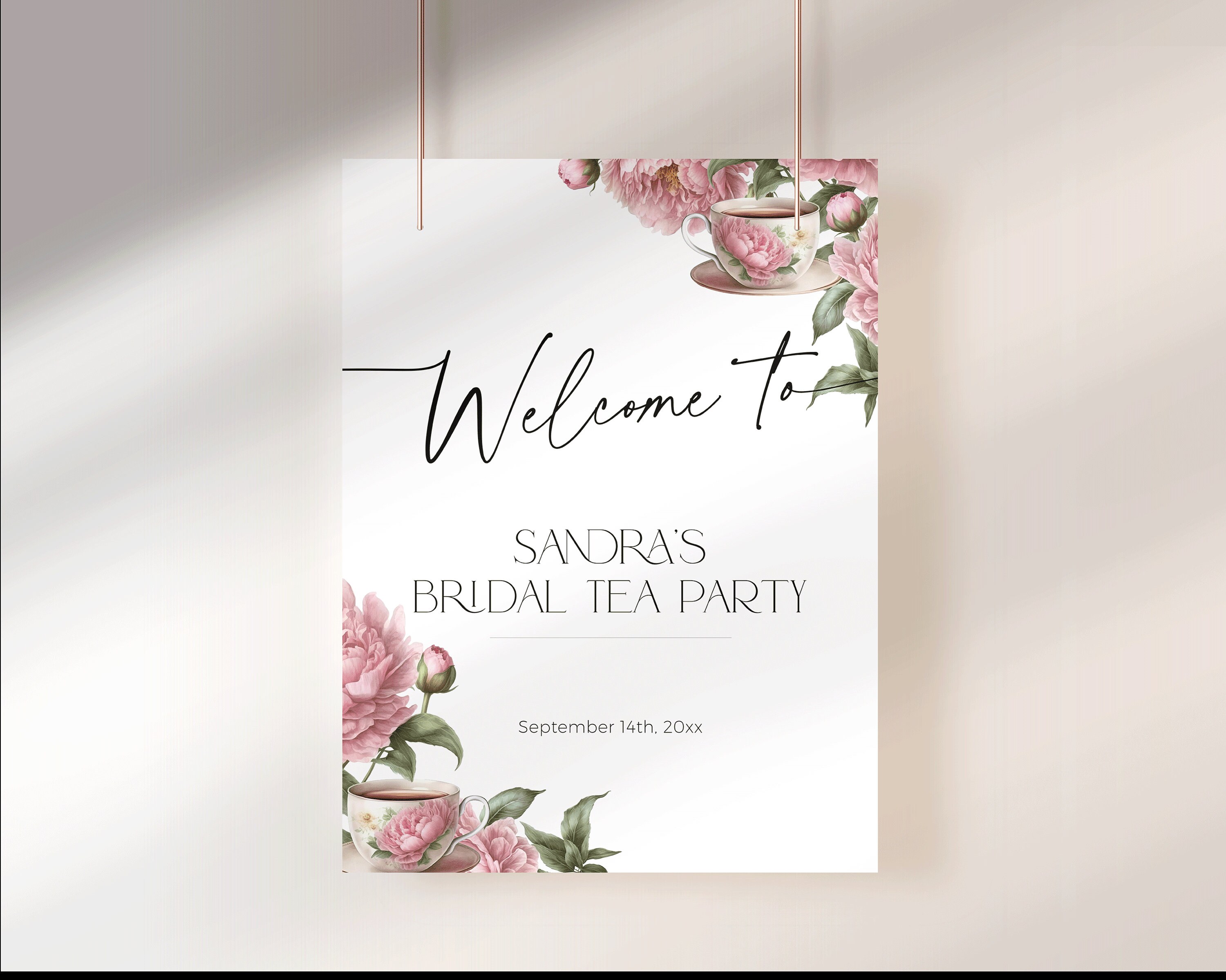 Bridal Tea Party Welcome Sign Boho Afternoon Garden Party - Etsy