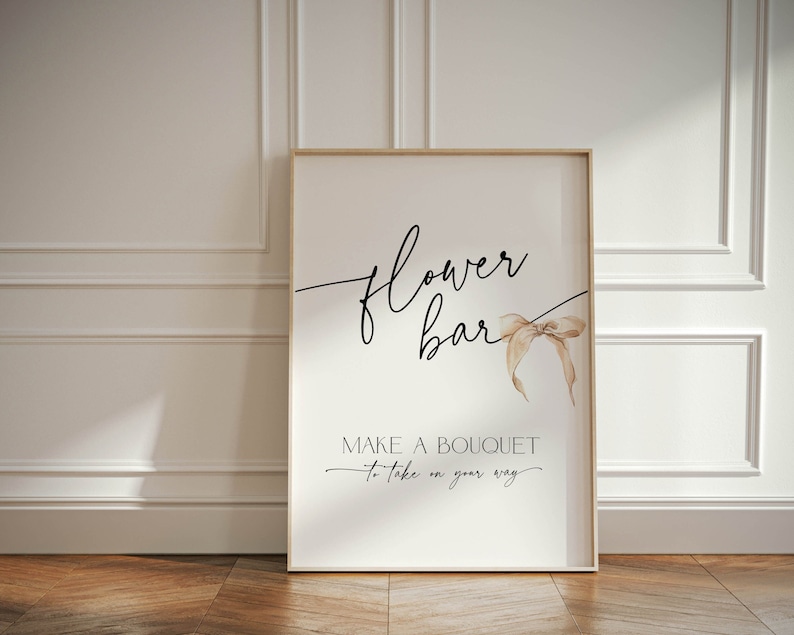Flower Bar Sign She's Tying the Knot Bridal Shower, Neutral Bow Make a ...