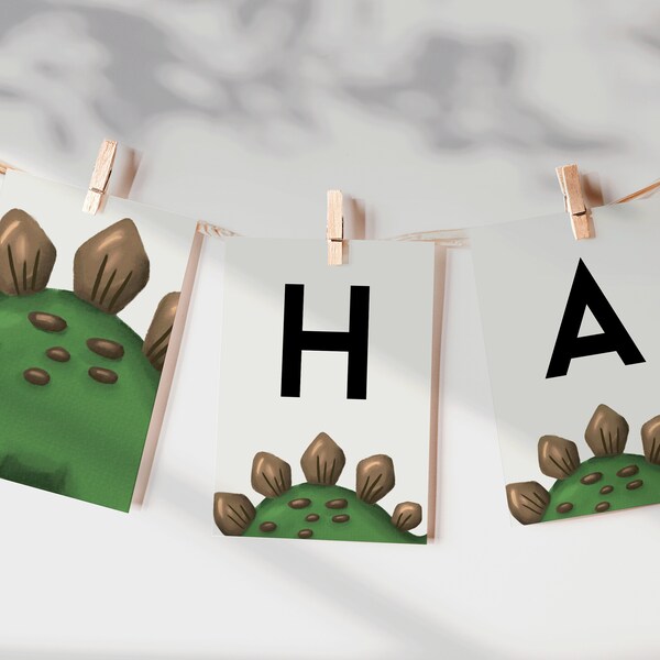 Dinosaur Birthday Banner Printable - Etsy