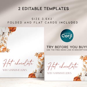 Thanksgiving Buffet Cards Template Folded, Fall in Love Dinner Party ...