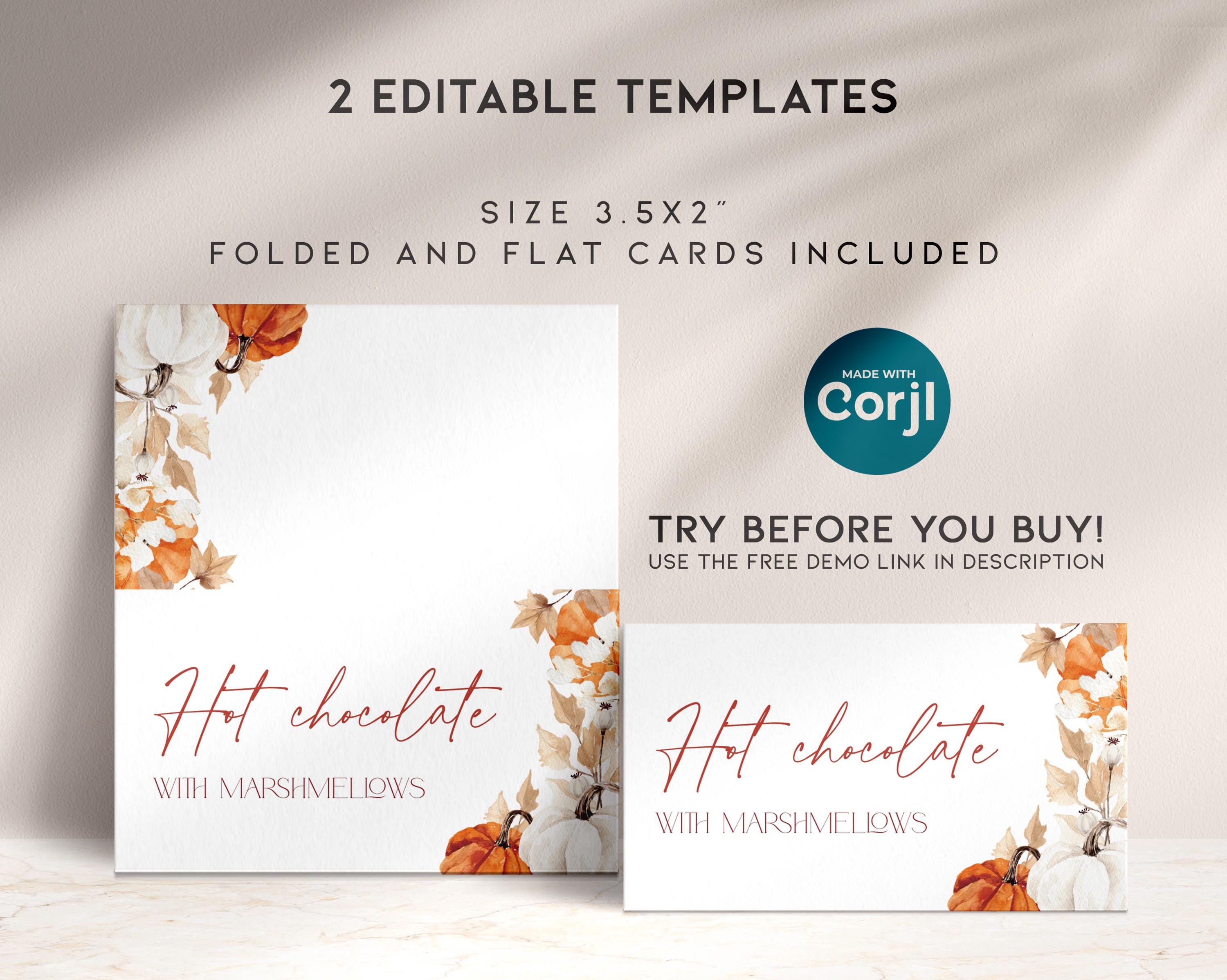 Thanksgiving Buffet Cards Template Folded, Fall in Love Dinner Party ...