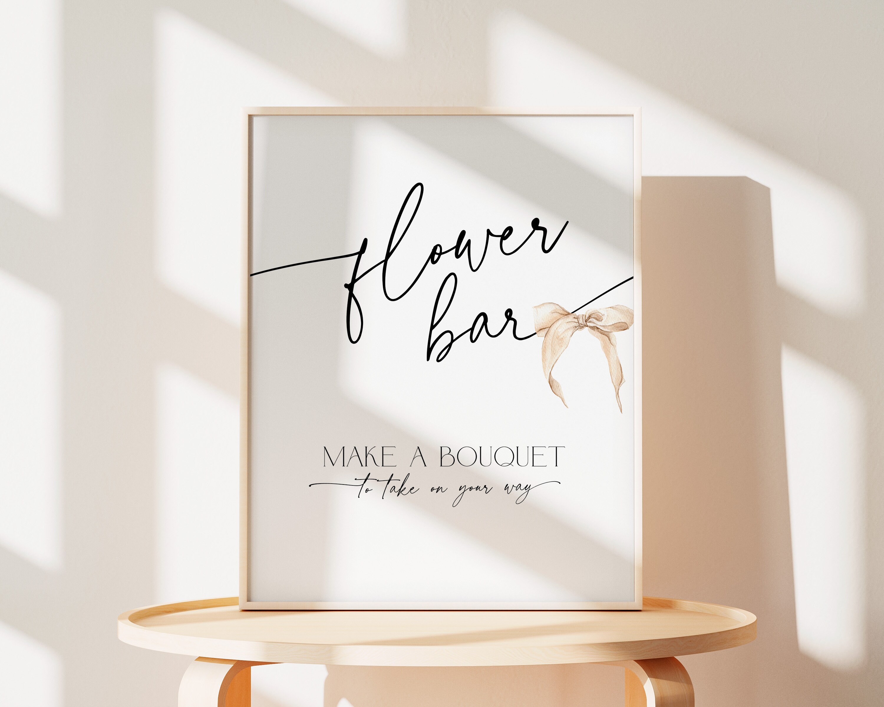Flower Bar Sign She's Tying the Knot Bridal Shower, Neutral Bow Make a ...