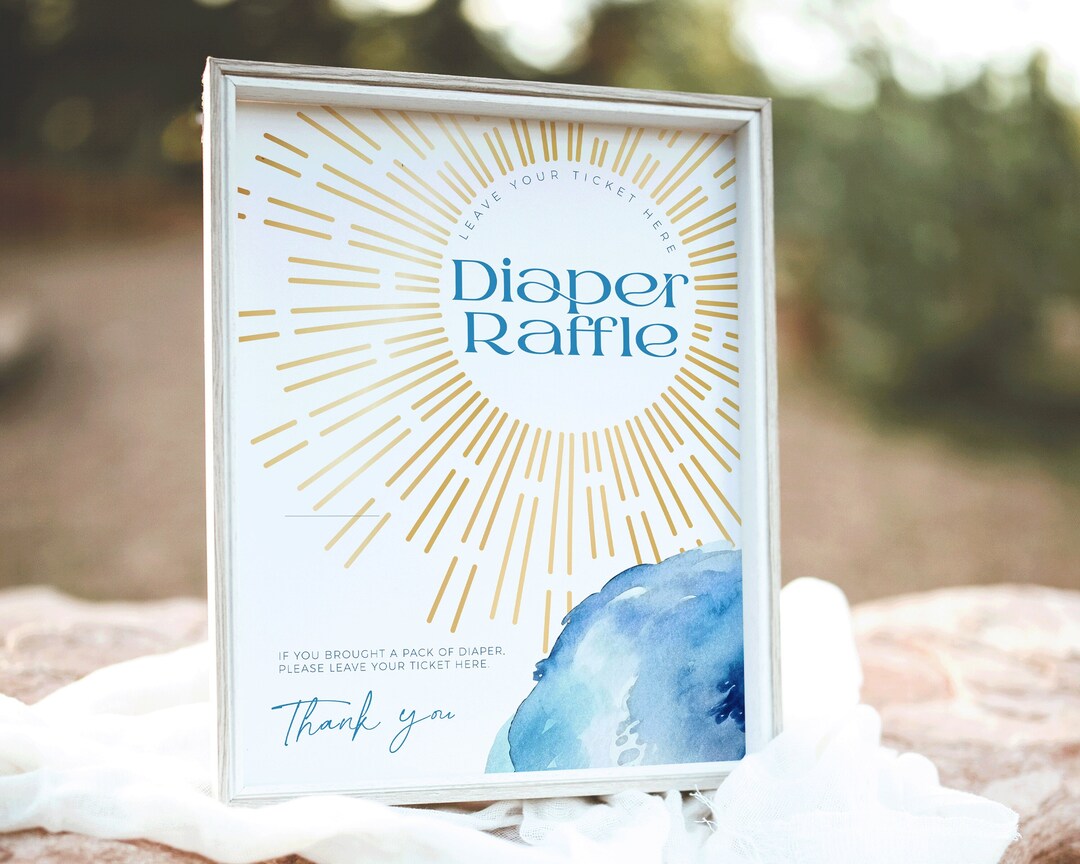 Sunshine Themed Diaper Raffle Sign for Boys PRINTABLE, Sonshine Baby ...