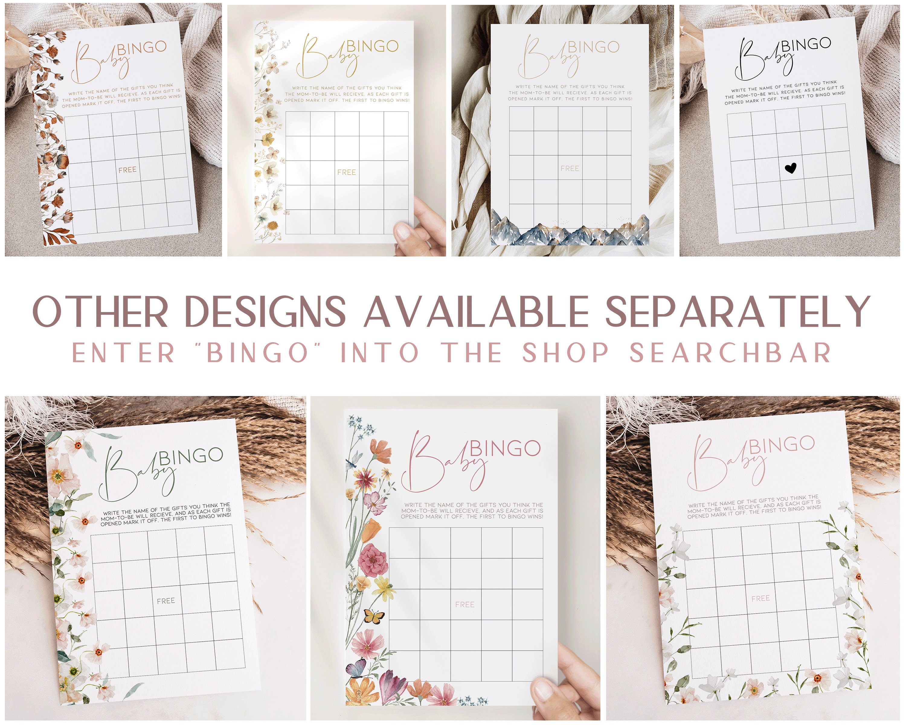 Baby Shower Game How Big is Mommy's Belly Sign and Card Set Mountain ...