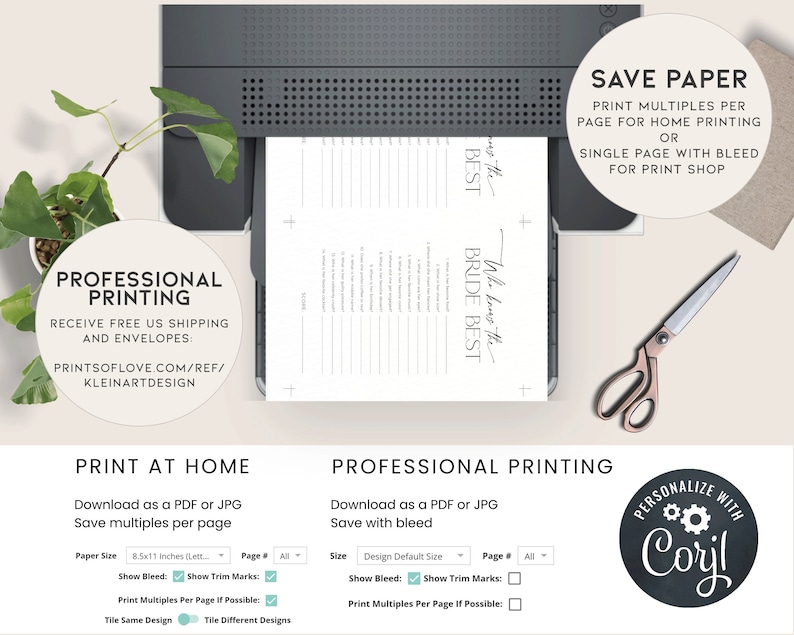 Minimalist Bridal Shower Games Bundle PRINTABLE, Simple Custom Bridal ...