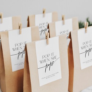 Pop It When She Pops Label Printable, Editable Baby Shower Favor Bag ...