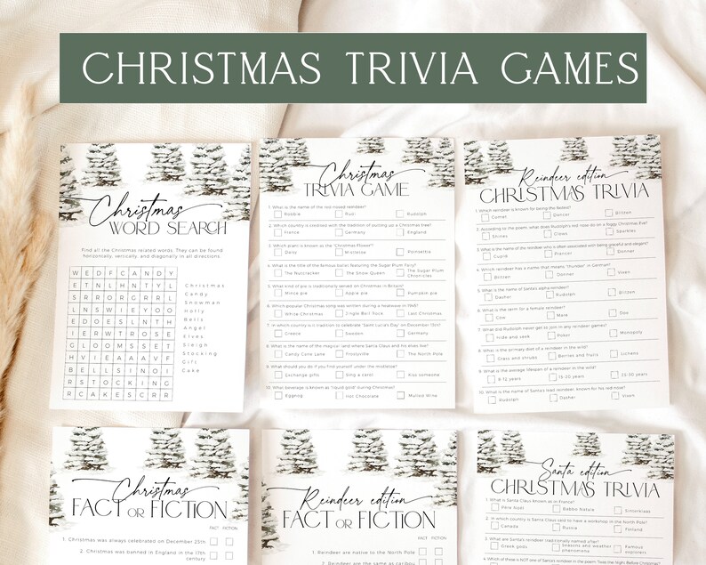 Christmas Bundle Games for Adults and Kids, Printable Holiday Activity ...