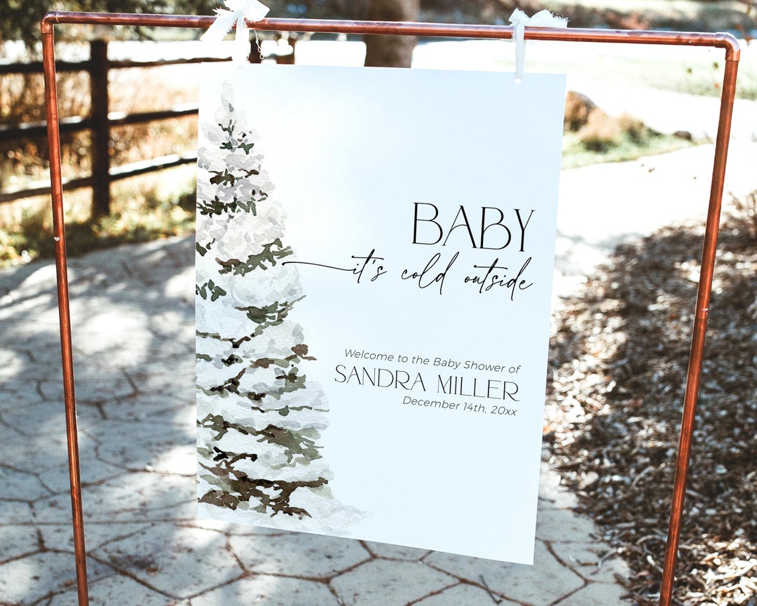 It's Cold Outside Baby Shower Welcome Sign Template, Gender Neutral ...