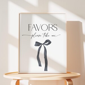 Black Bow Take a Favor Sign Bridal Shower Card, Shes Tying the Knot ...