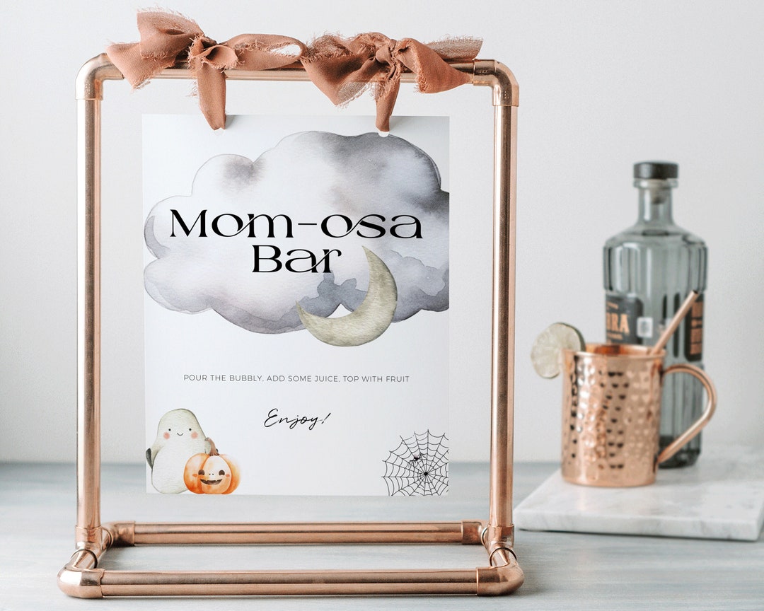 Little Boo is Almost Due Mom-osa Bar Sign Spooky Mimosa Drink - Etsy