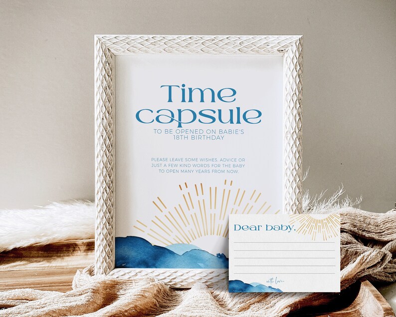 Time Capsule Sign and Wishes for Baby Card Set Here Comes the - Etsy