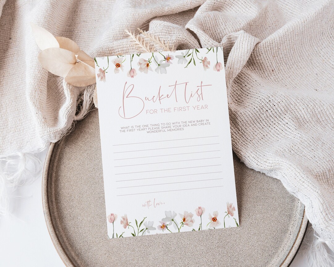 Baby Shower Games Bucket List for the First Year, Funny Baby in Bloom ...