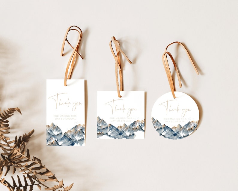 Mountain Theme Thank You Tags INSTANT DOWNLOAD, Woodland Favor Bag ...