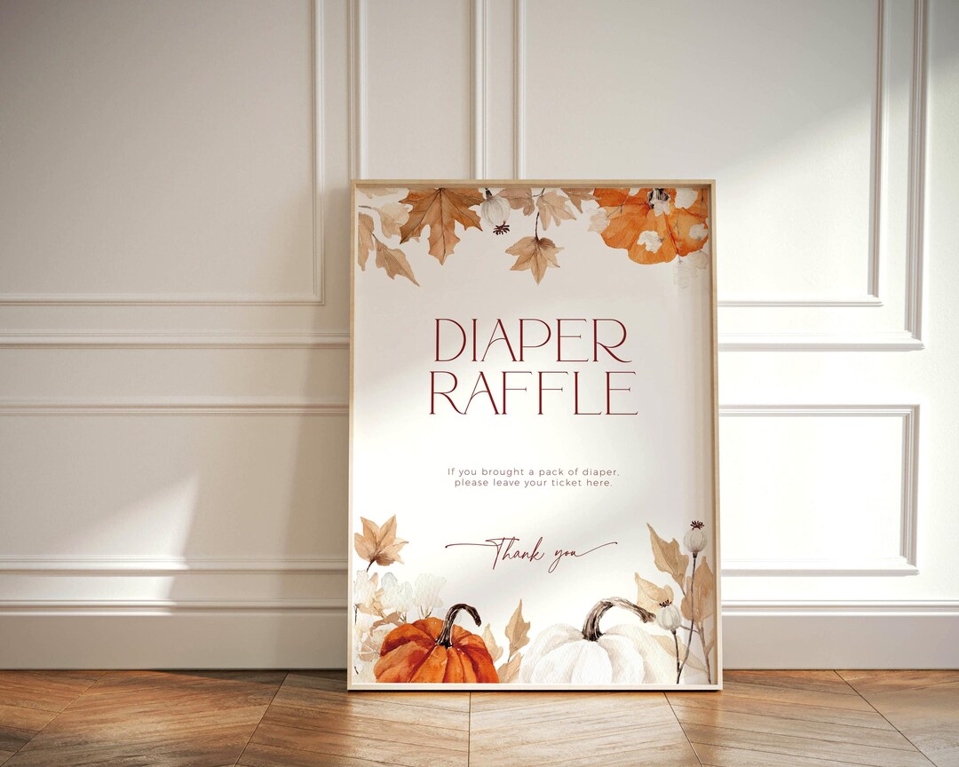 Editable Diaper Raffle Sign Fall in Love With Baby Shower Game, Little ...