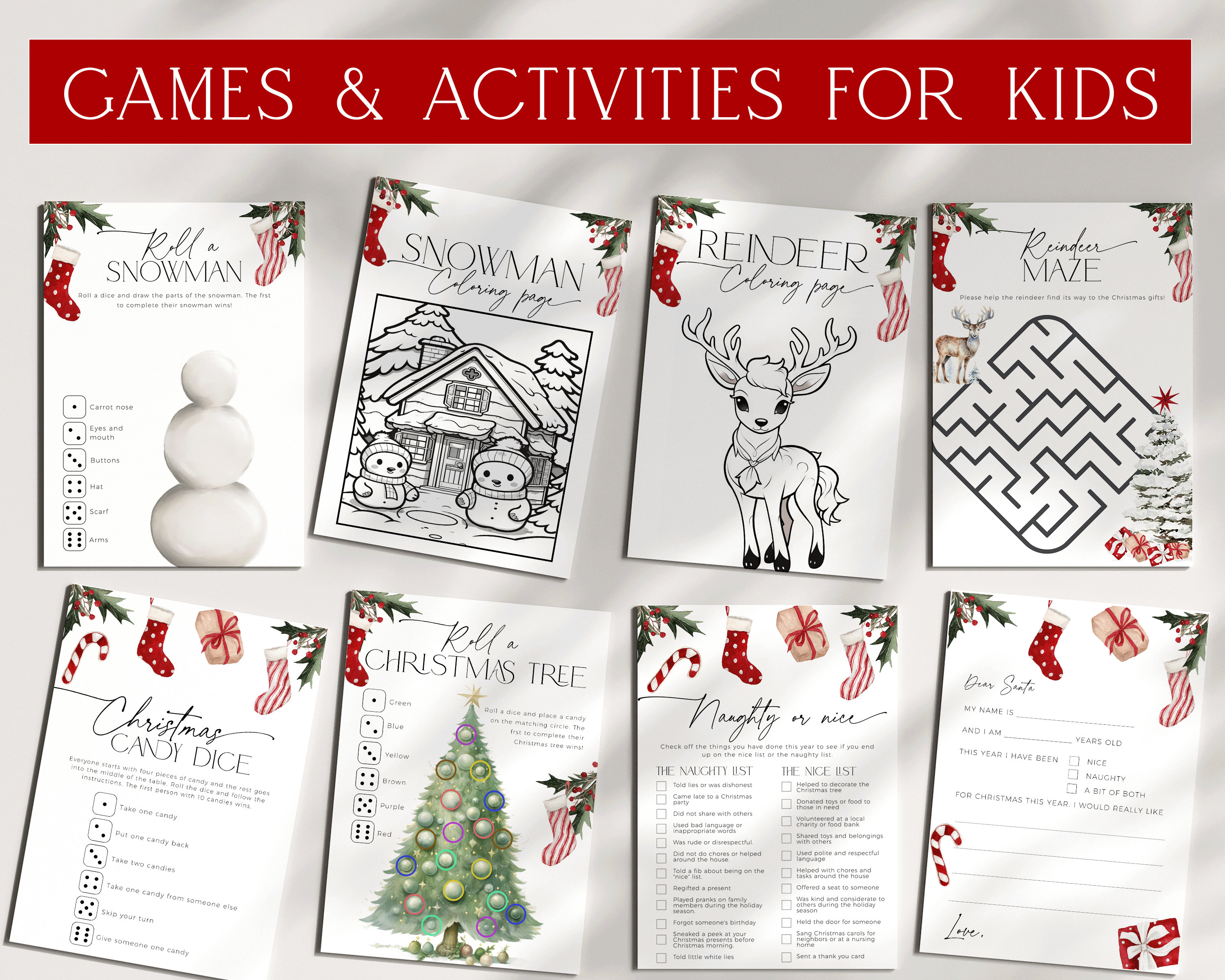 Christmas Games Bundle for Families, Fun Adult Christmas Party Games to ...