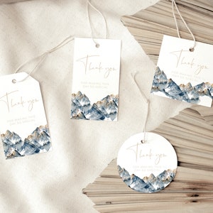Mountain Theme Thank You Tags INSTANT DOWNLOAD, Woodland Favor Bag ...
