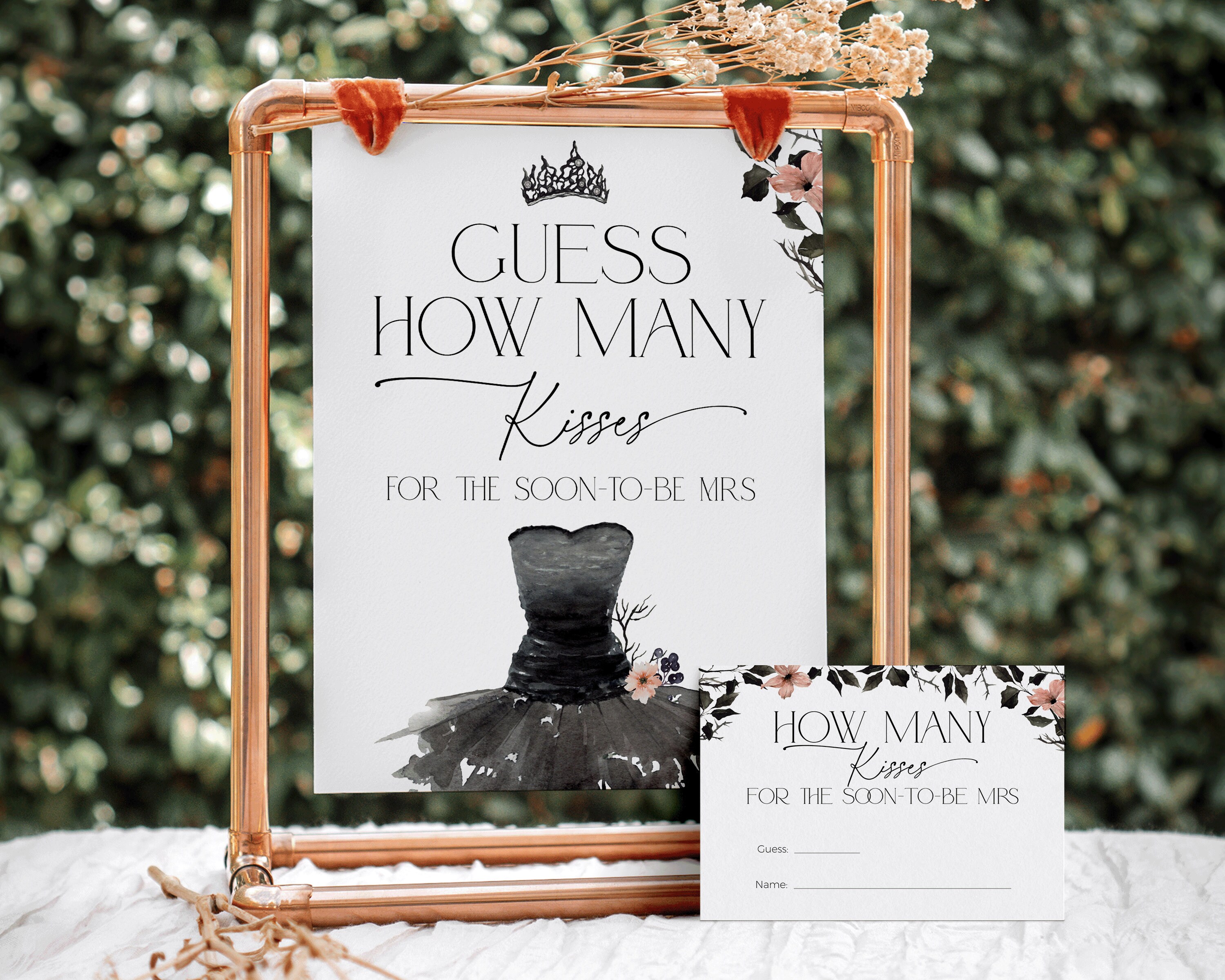 Gothic Bridal Shower Games Bundle PRINTABLE, Floral Bride or Die Game ...