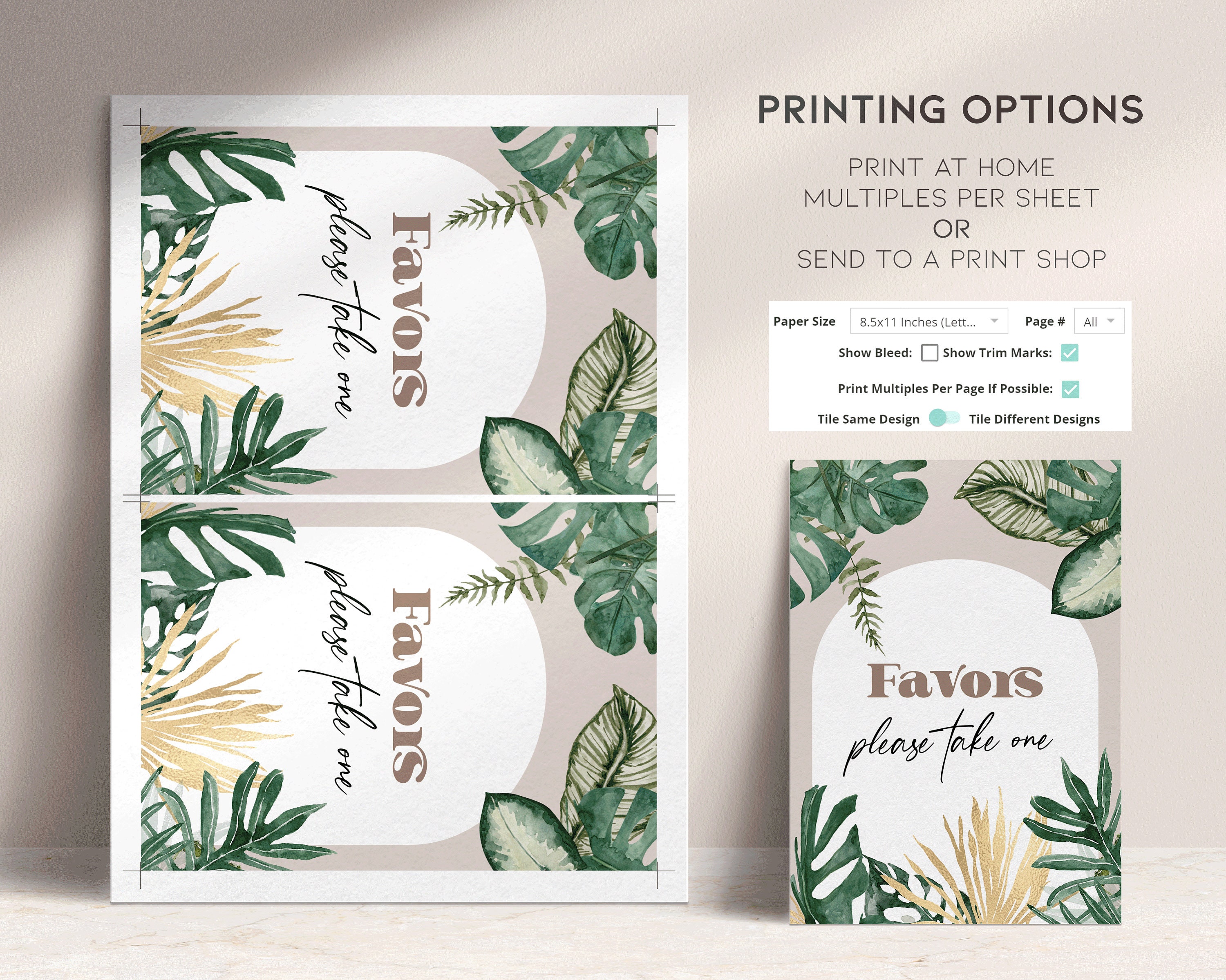 Tropical Two Wild Birthday Favor Sign Printable, Instant Download ...