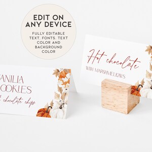 Thanksgiving Buffet Cards Template Folded, Fall in Love Dinner Party ...