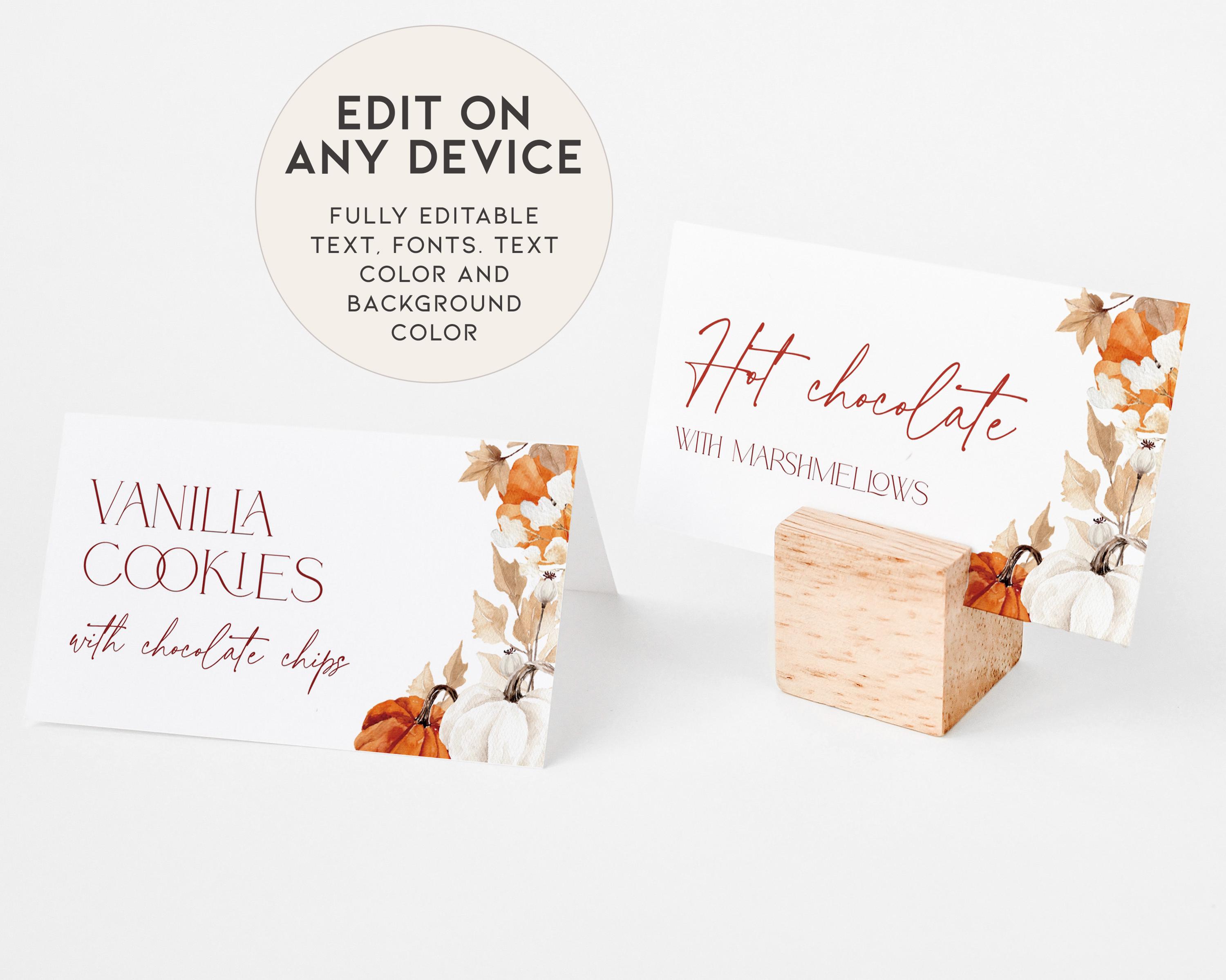 Thanksgiving Buffet Cards Template Folded, Fall in Love Dinner Party ...