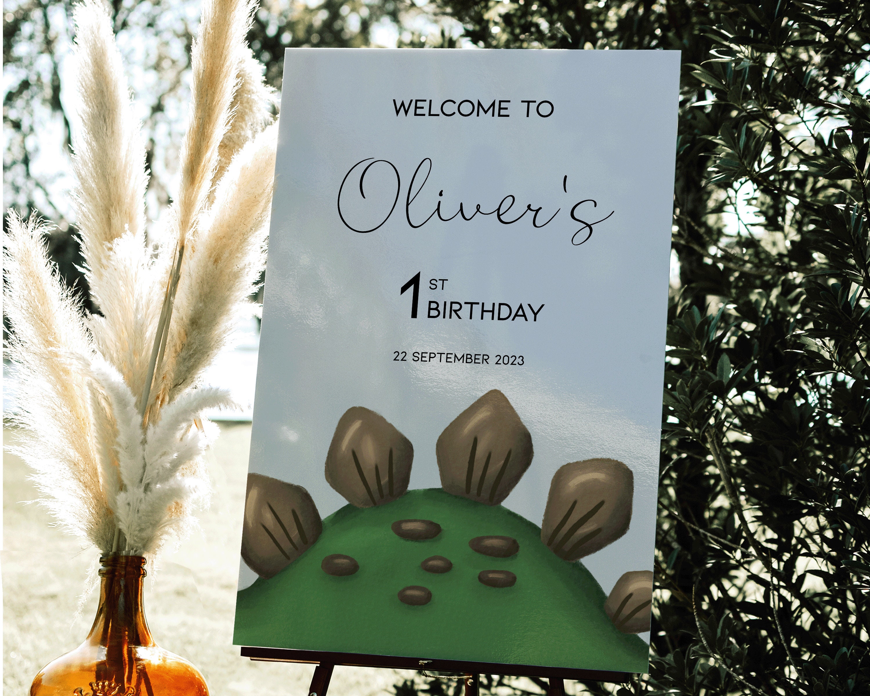 Dinosaur Birthday Welcome Sign Printable, T-rex Party Poster Boy ...