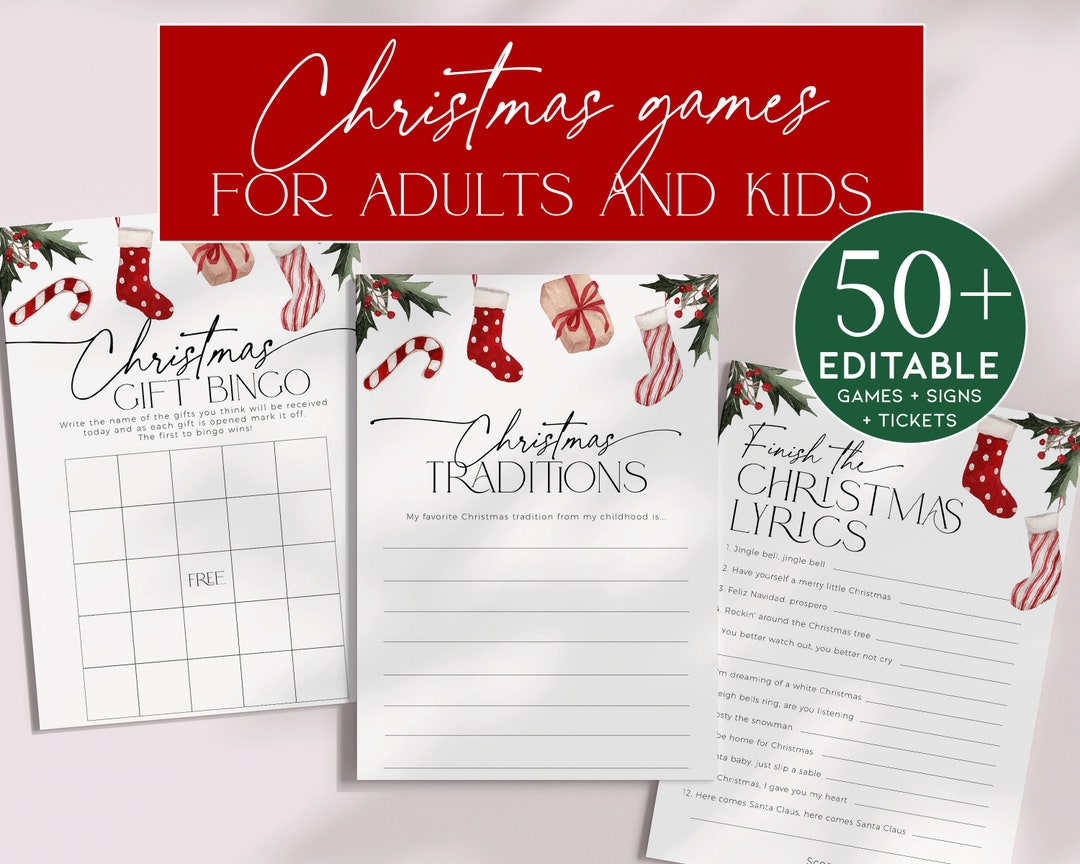 Christmas Games Bundle for Families, Fun Adult Christmas Party Games to ...