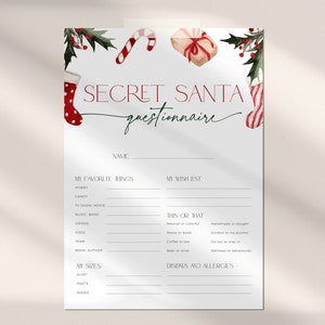 Christmas Questionnaire Printable, Office Xmas Party Gift Exchange ...