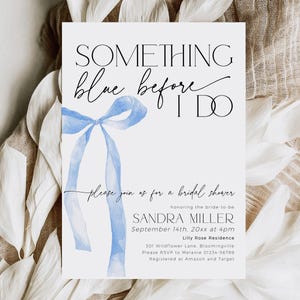 Something Blue Before I Do Bridal Shower Invitation, Tying the Knot ...
