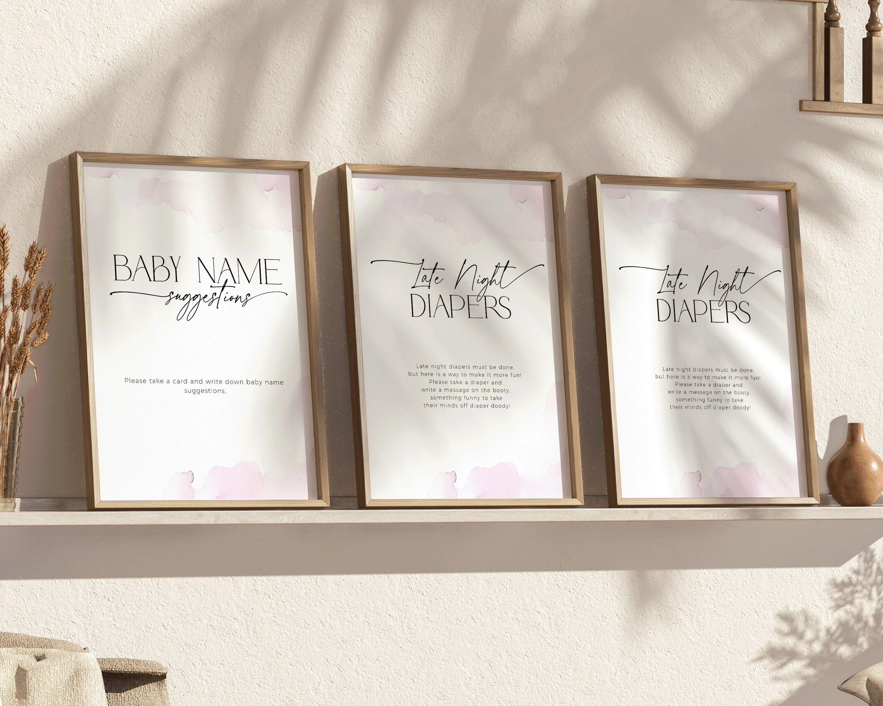 Cloud Nine Baby Shower Game Bundle PRINTABLE, Activity Pack Blush Pink ...