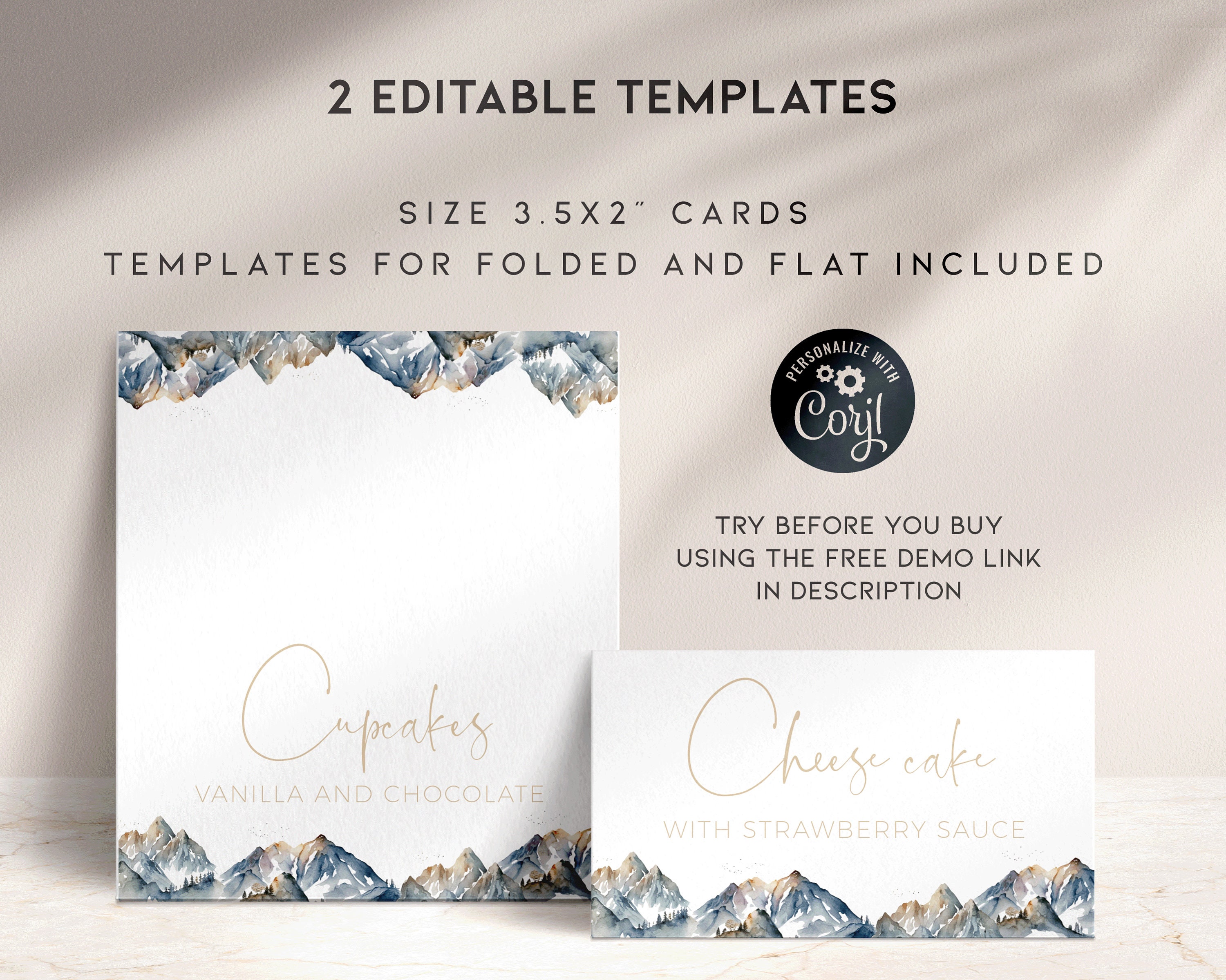 Adventure Awaits Food Label Template, Mountain Baby Shower PRINTABLE ...