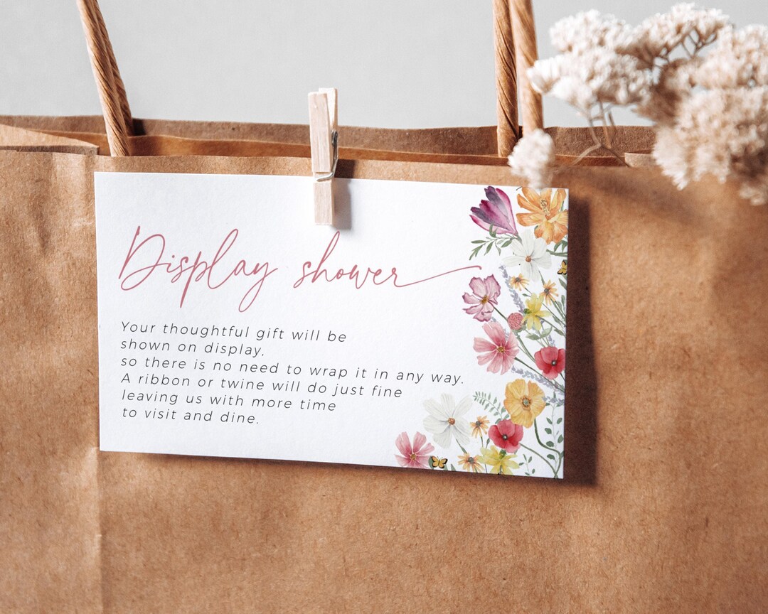 Love is in Bloom Display Shower Card, Wildflower Bridal Unwrapped Gifts ...