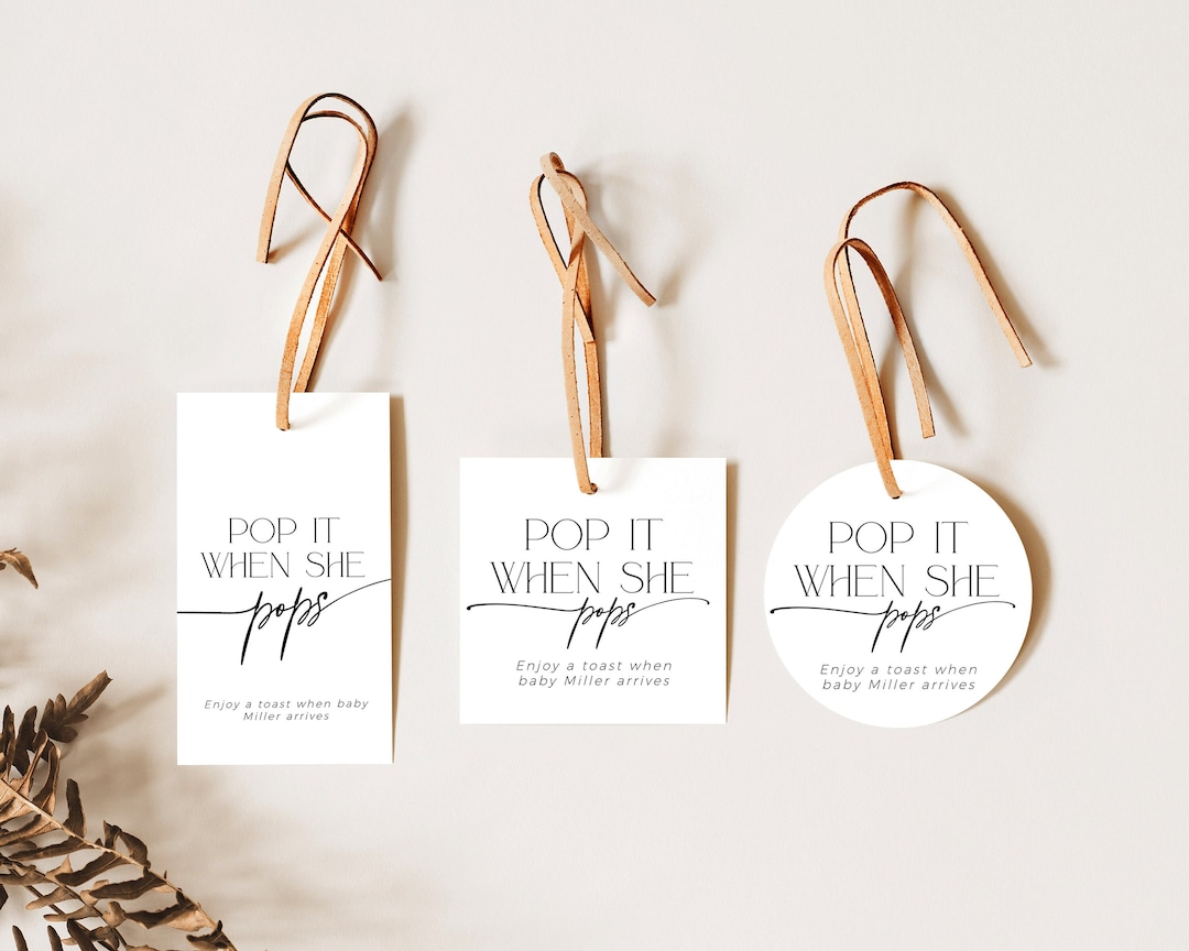 Pop It When She Pops Label Printable, Editable Baby Shower Favor Bag ...