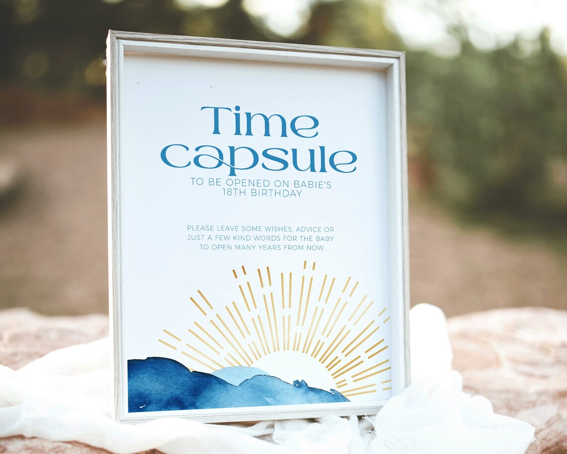 Time Capsule Sign and Wishes for Baby Card Set Here Comes the - Etsy